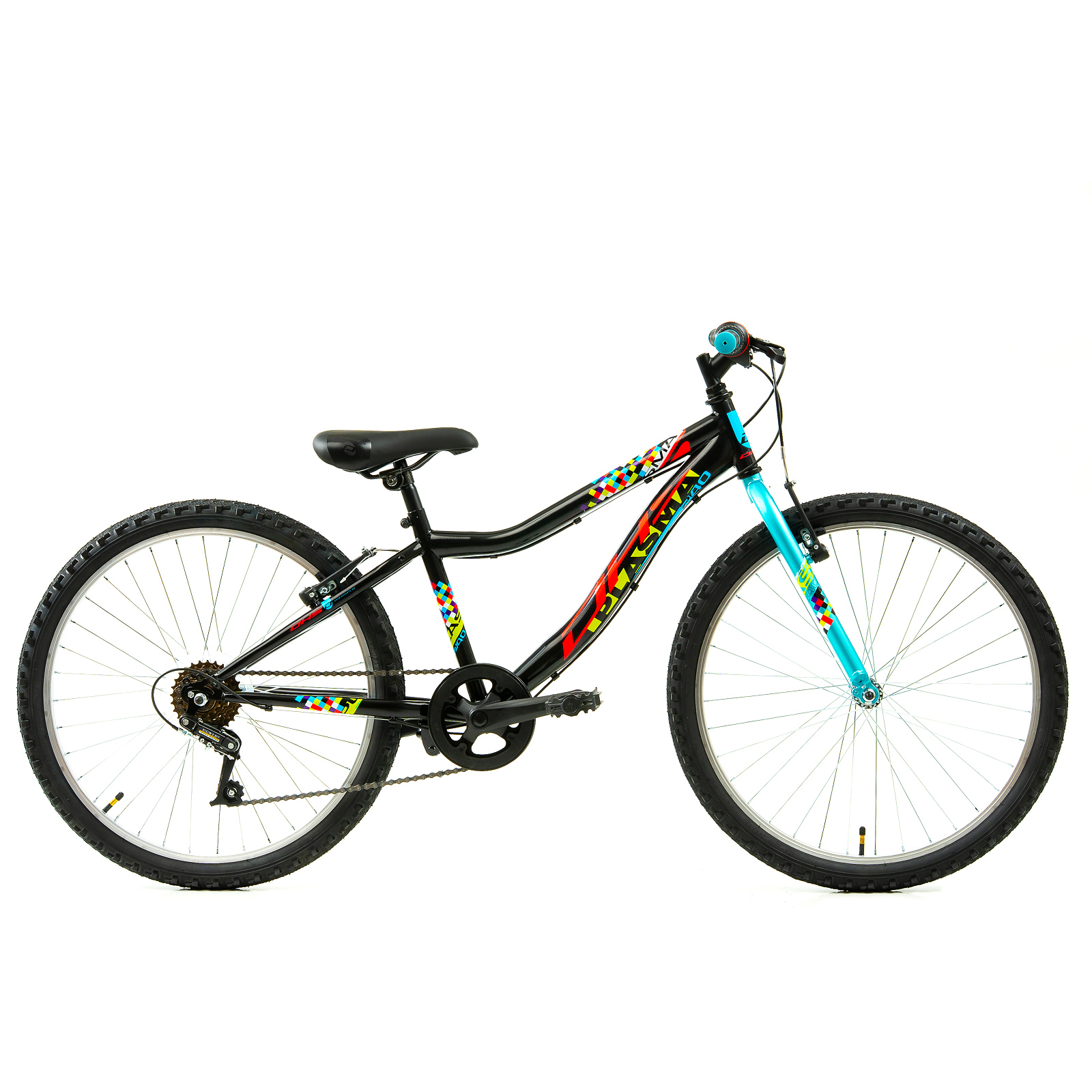 Bicicleta Copii DHS Plasma - 24 Inch, Negru-Roz