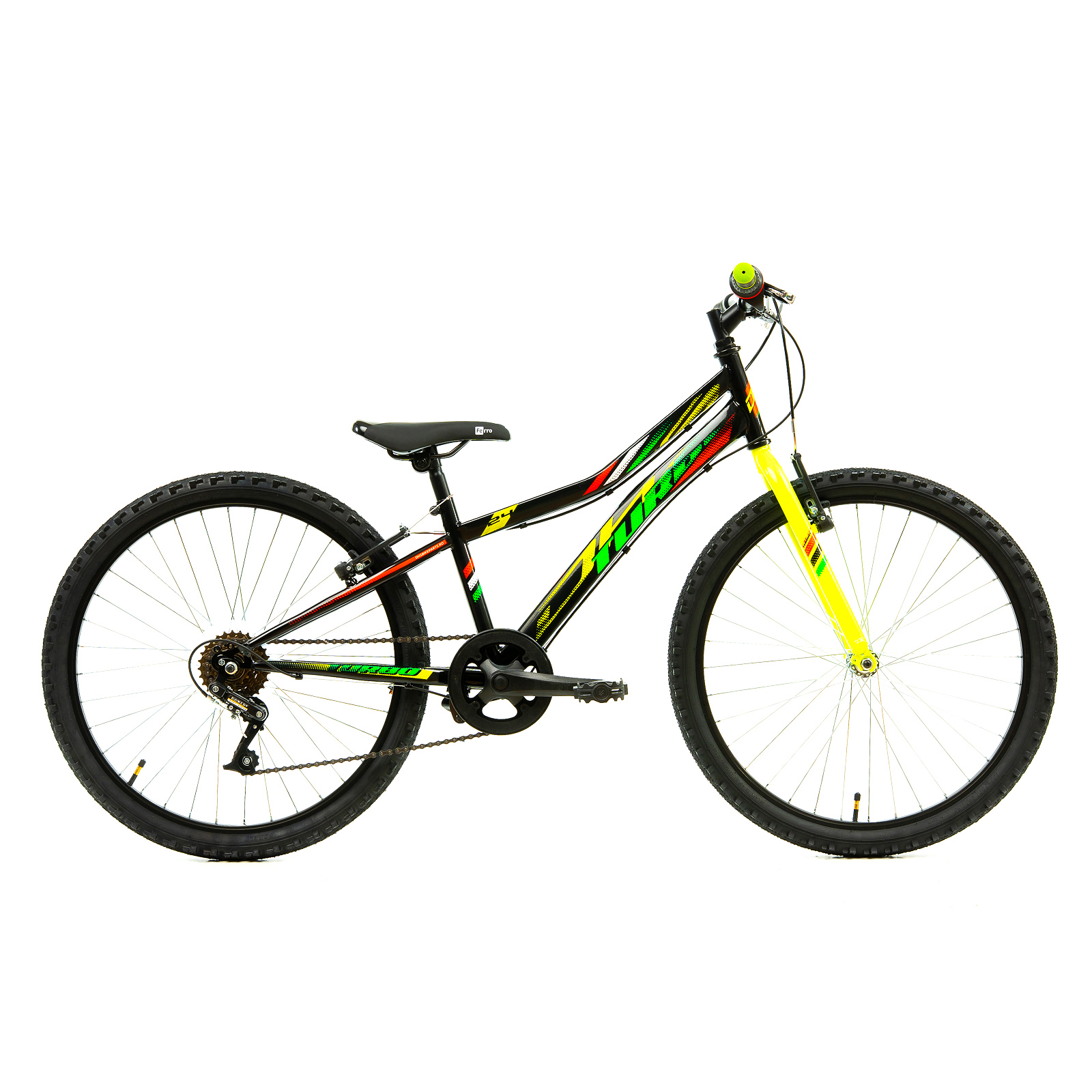Bicicleta Copii DHS Turbo - 24 Inch, Negru-Verde