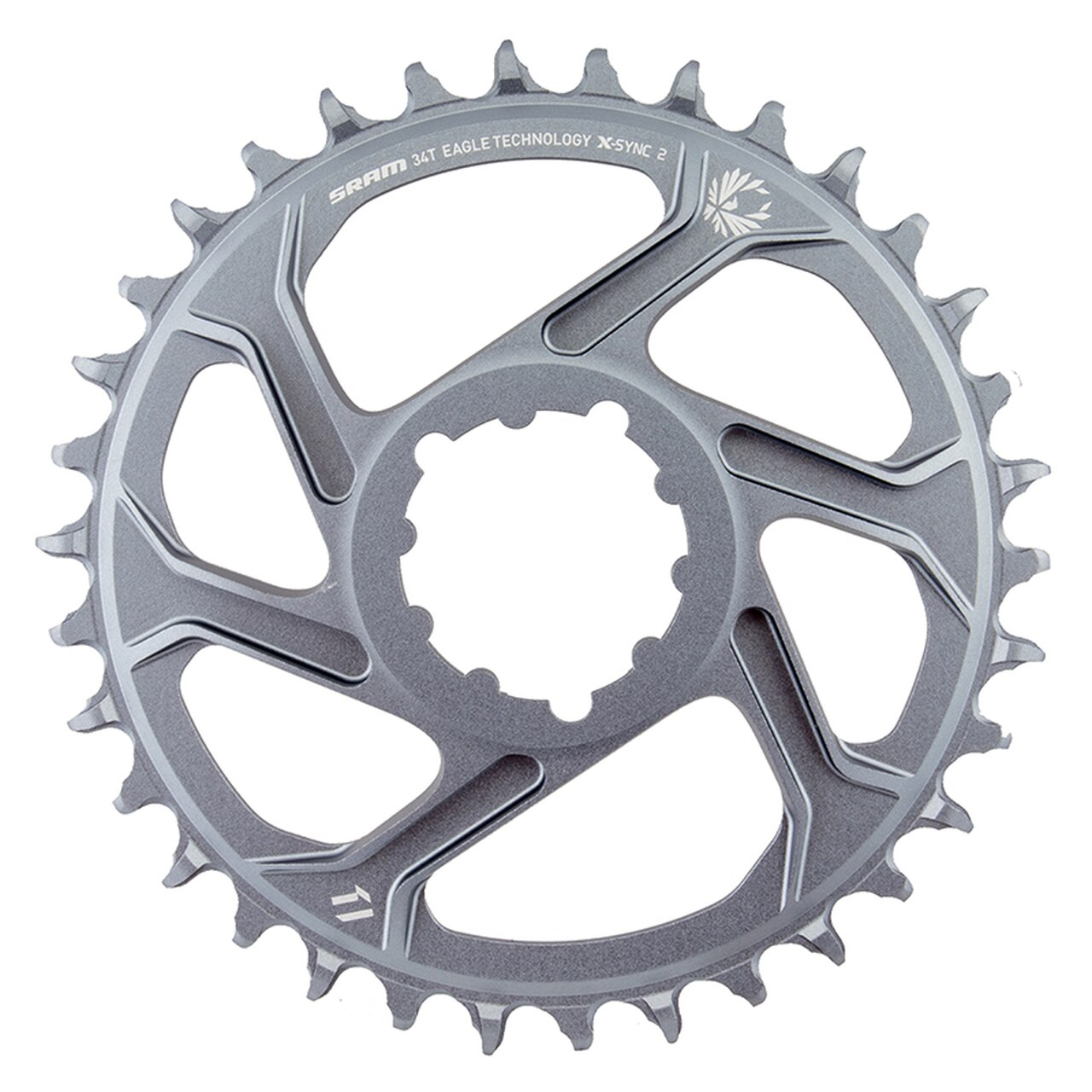 Foaie Angrenaj Sram X-Sync2 Eagle - 34 T, Gri